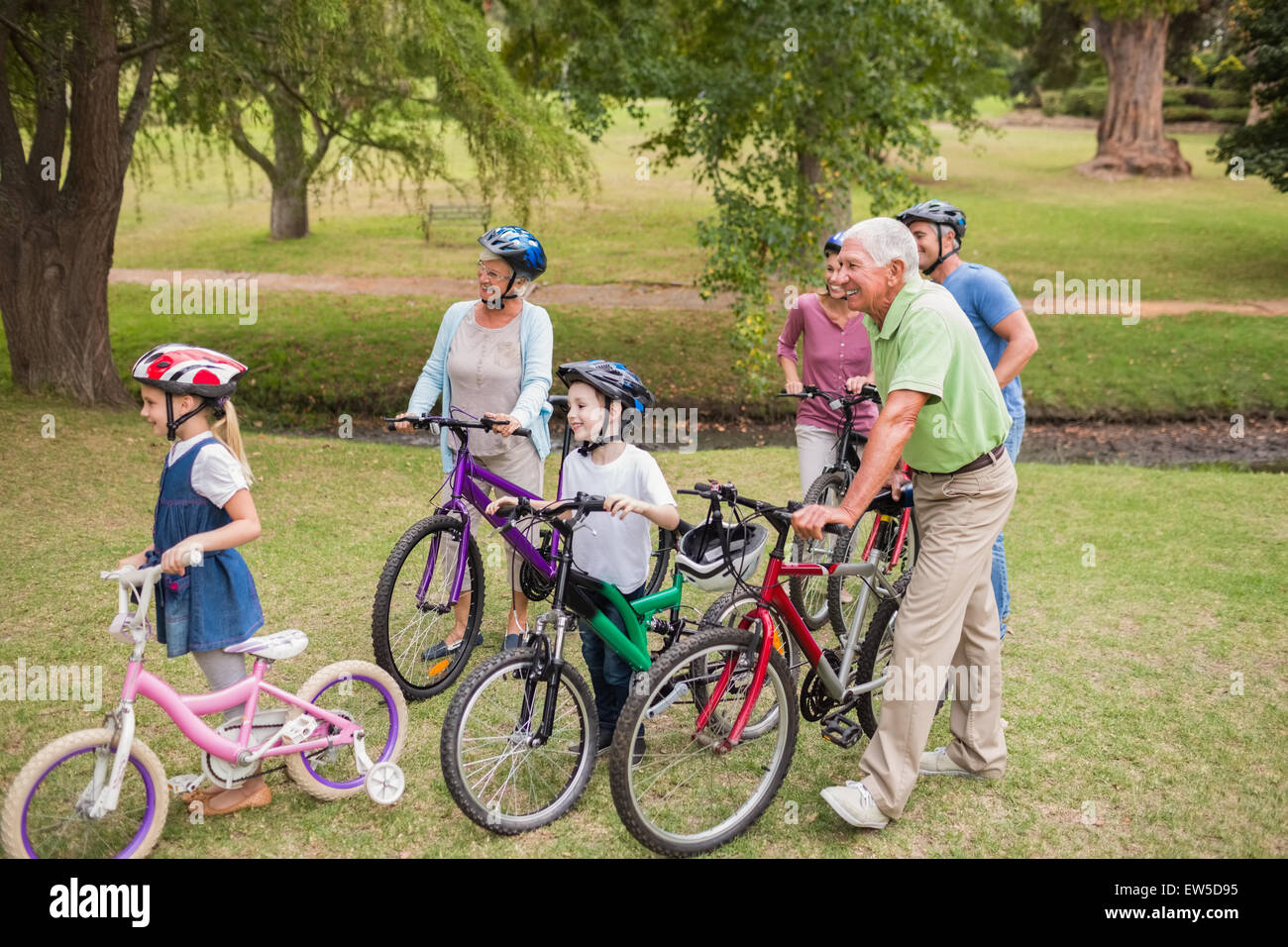 Happy active family children hi-res stock photography and images - Alamy