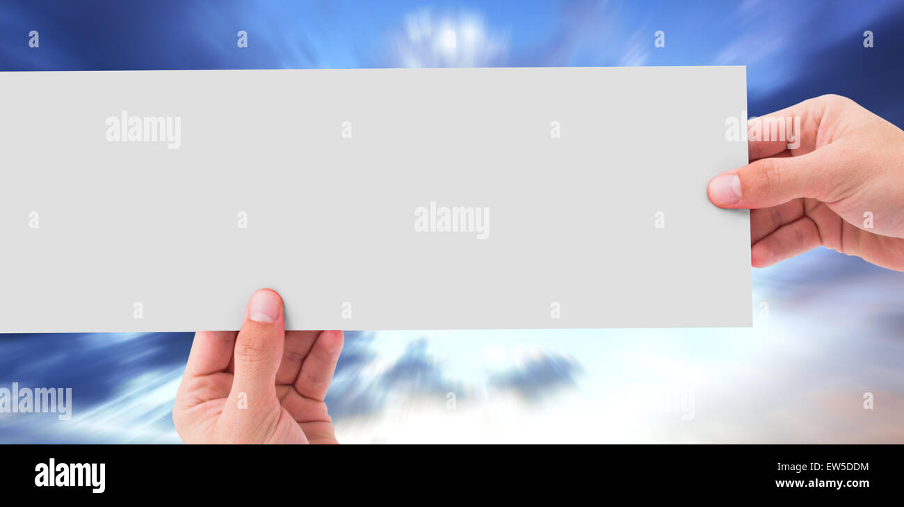 Composite image of hand showing card Stock Photo - Alamy