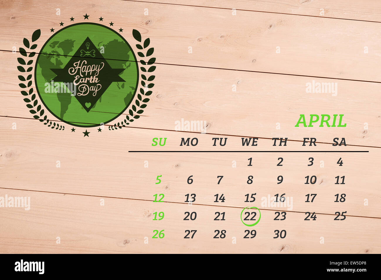 Composite image of april calendar Stock Photo - Alamy