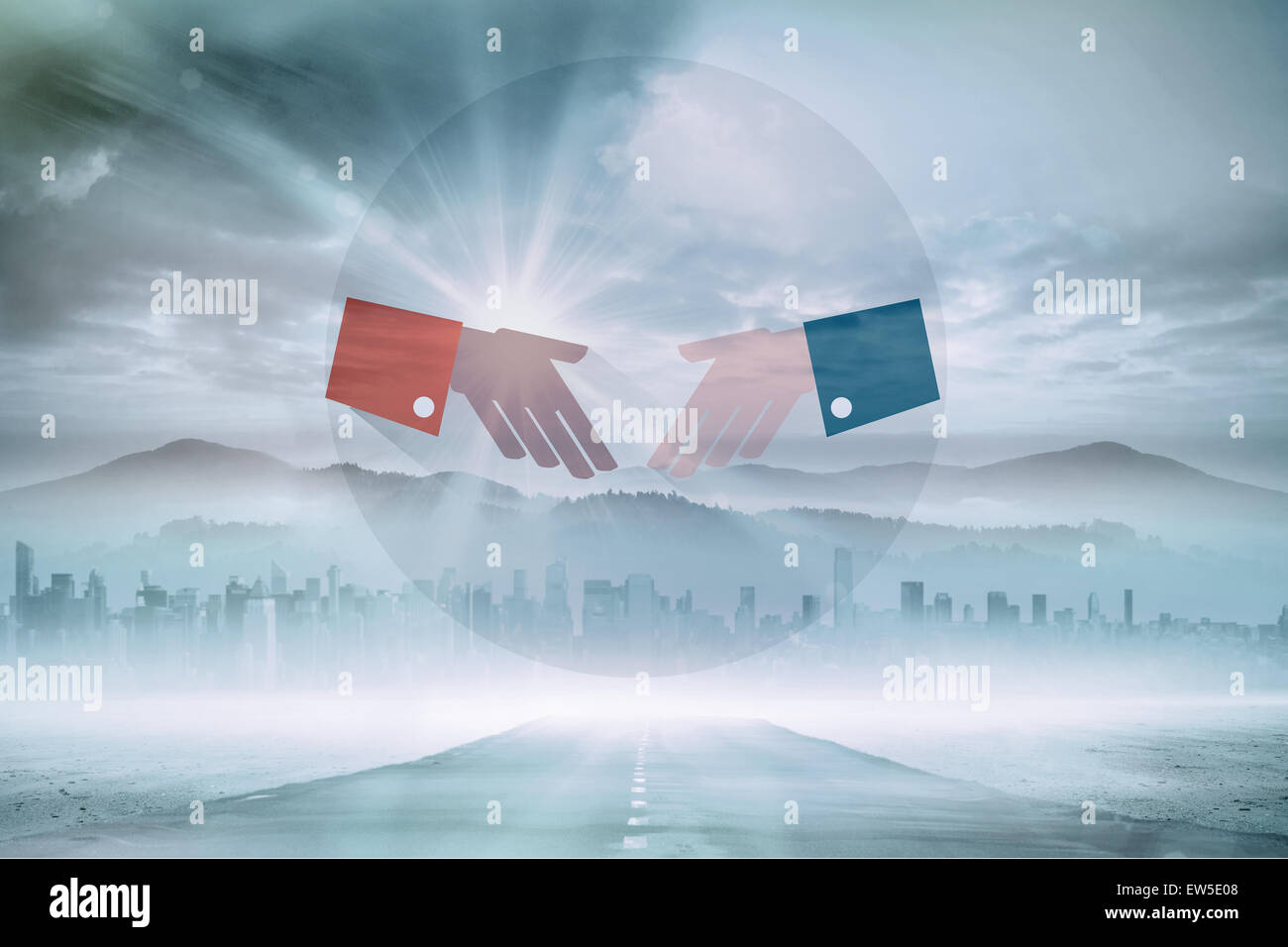 Composite image of handshake Stock Photo - Alamy