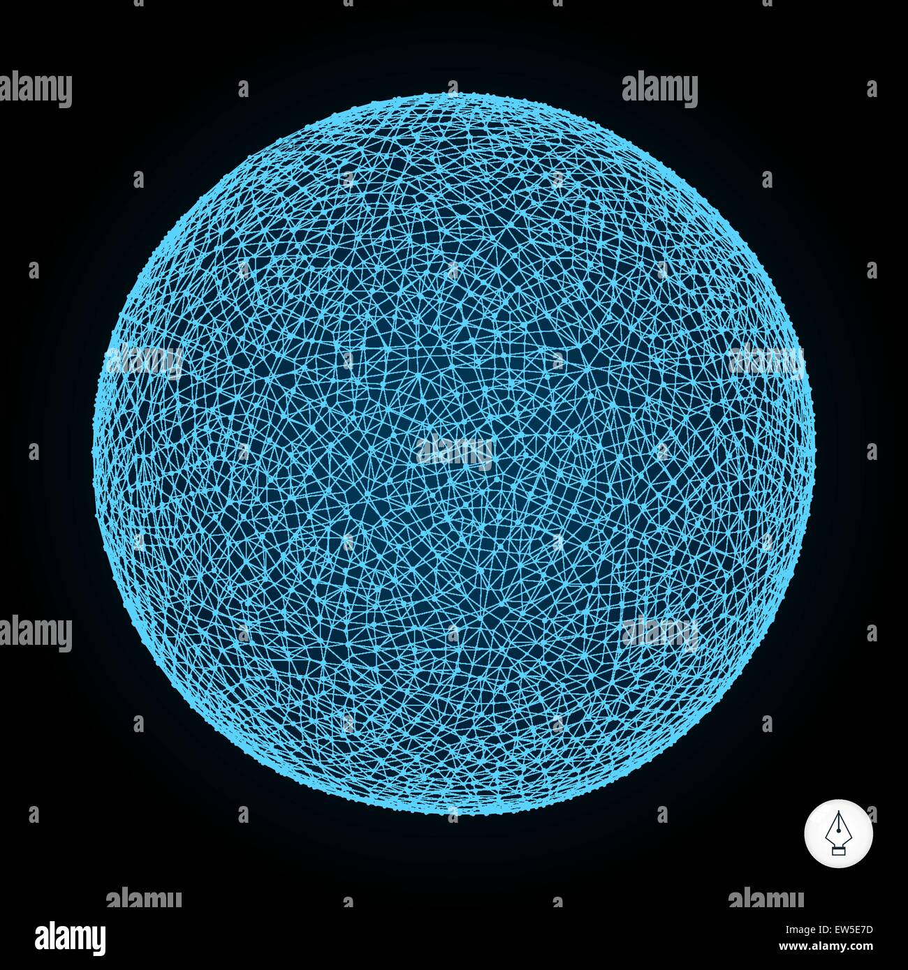 3d sphere. Global digital connections. Vector illustration. Can be used ...