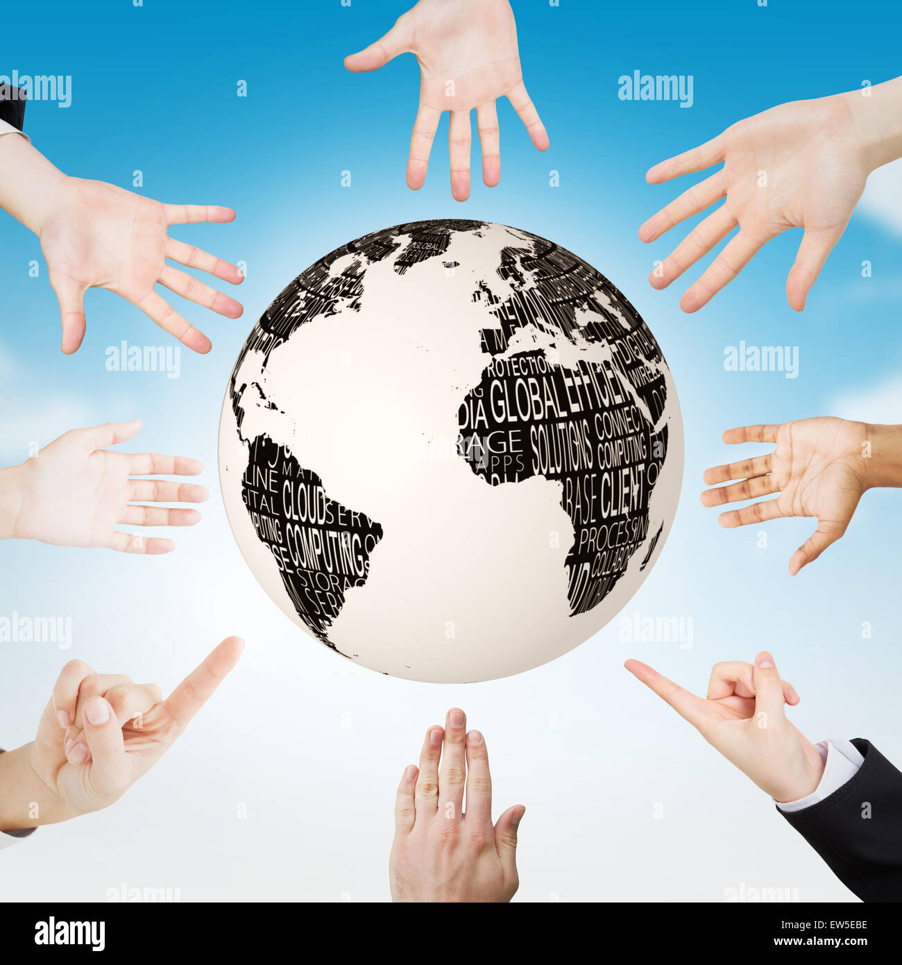 Composite image of hands showing Stock Photo - Alamy