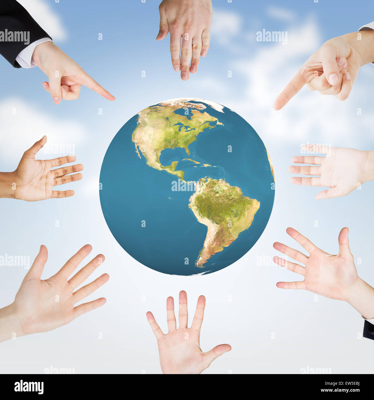Composite image of hands showing Stock Photo - Alamy