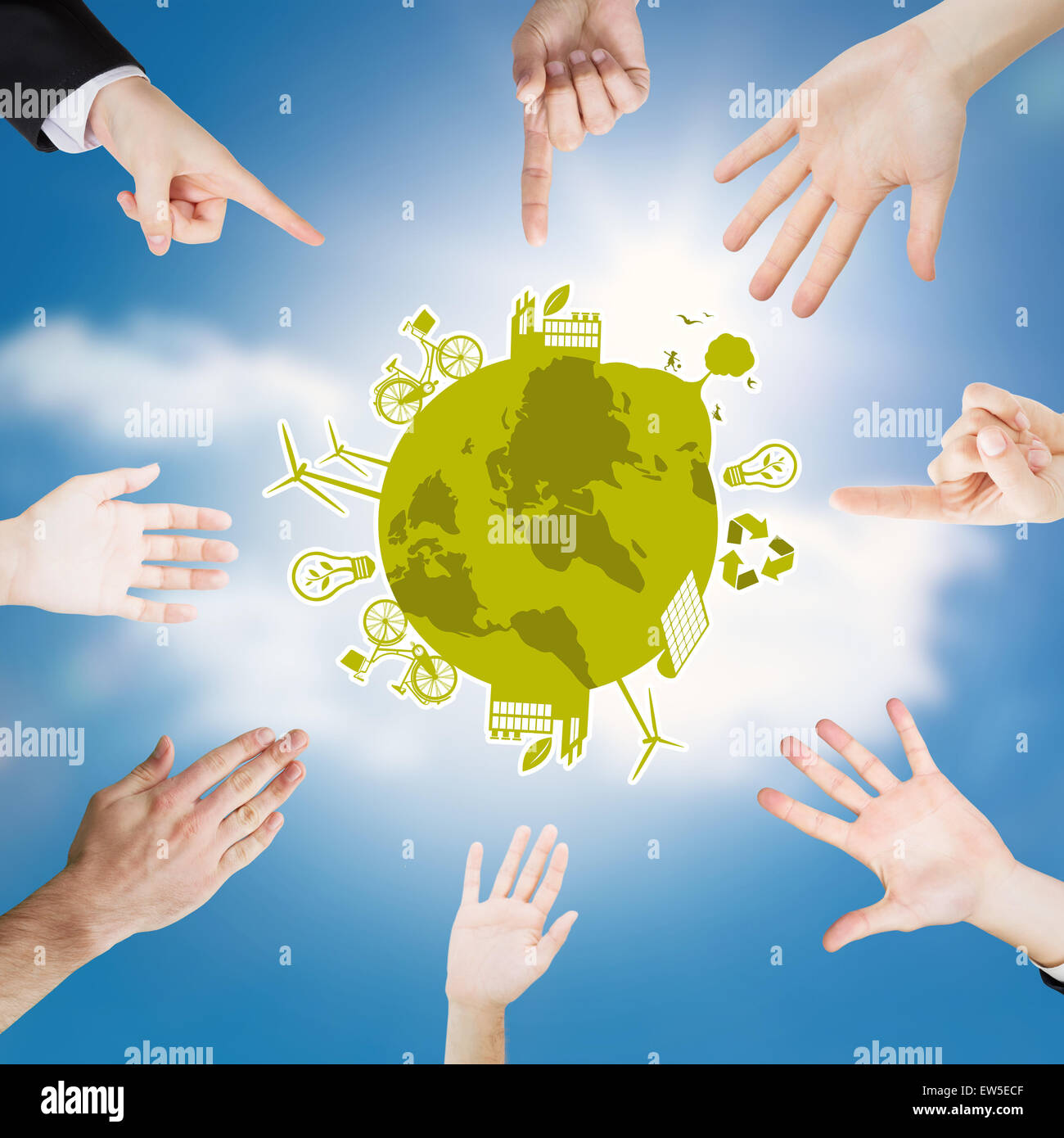 Composite image of hands presenting Stock Photo - Alamy
