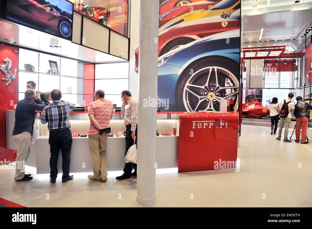 Grand opening of the new Ferrari store/showroom in Milan Featuring ...