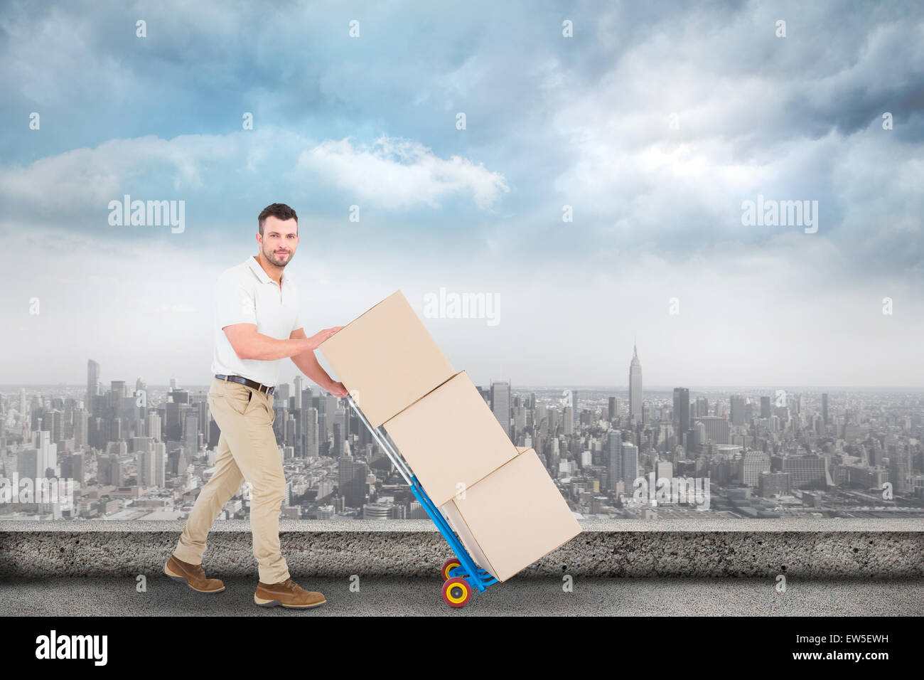 Man pushing trolley hi-res stock photography and images - Alamy