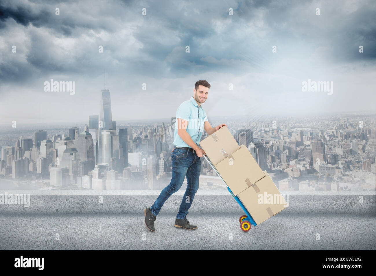 Man walking with trolley hi-res stock photography and images - Alamy