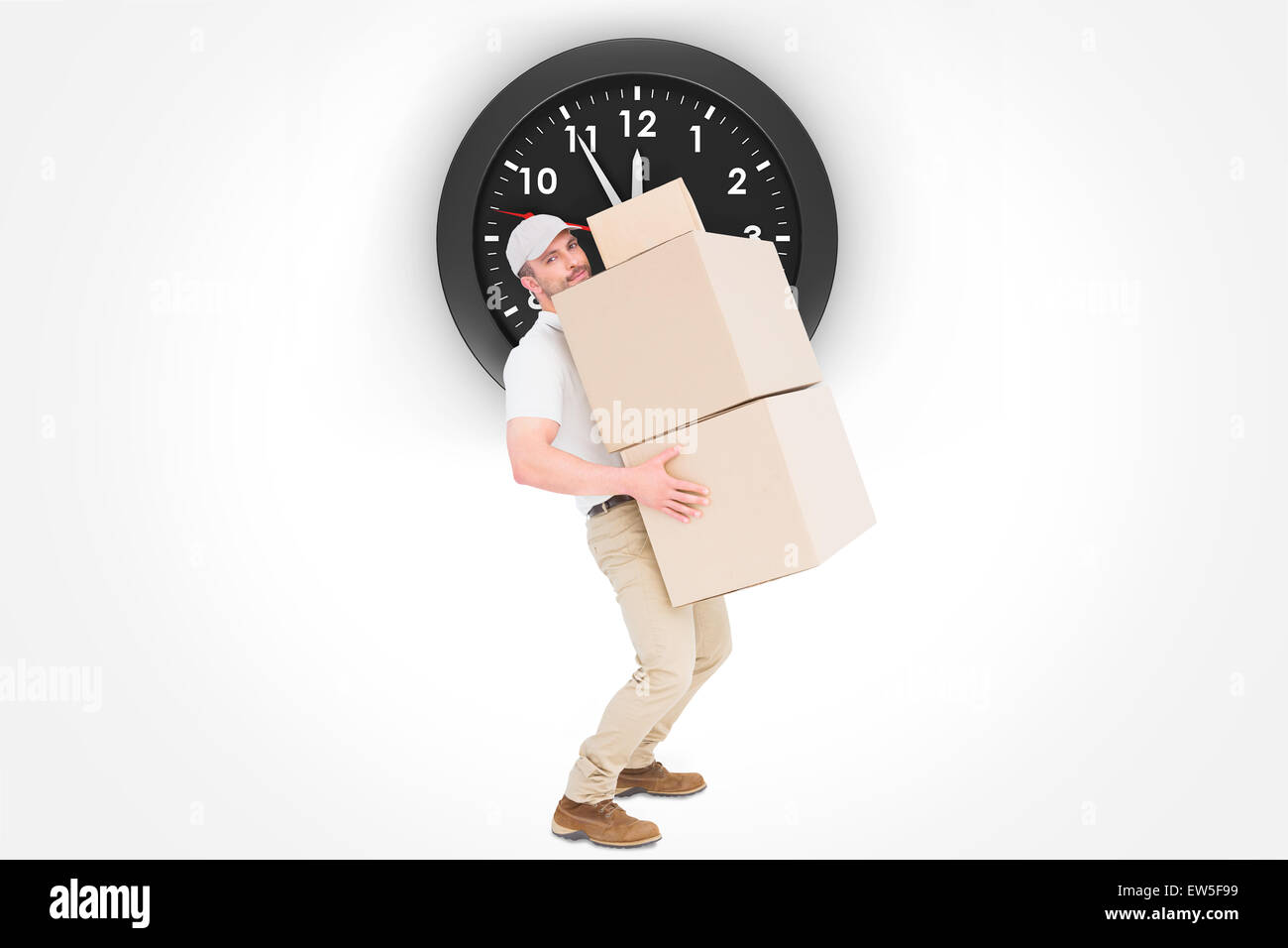 Tired delivery man box hi-res stock photography and images - Alamy