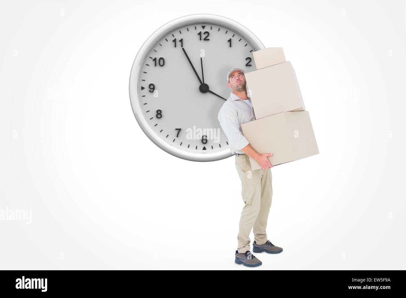 Tired delivery man box hi-res stock photography and images - Alamy