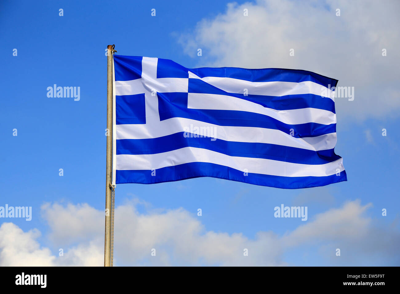 Rethymno, Greece, Flag of Greece Crete Stock Photo - Alamy