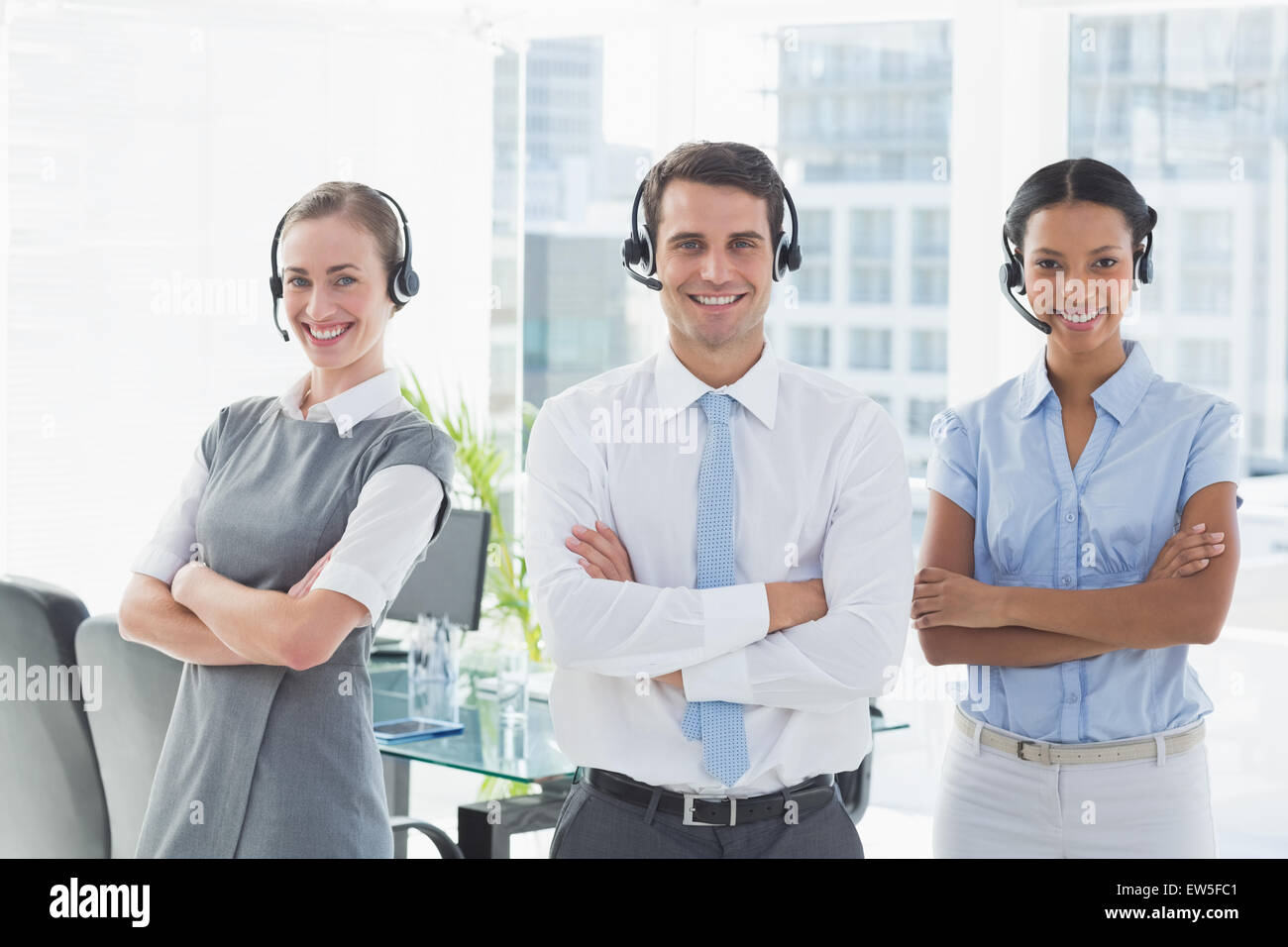 Call centre people headsets hi-res stock photography and images - Alamy