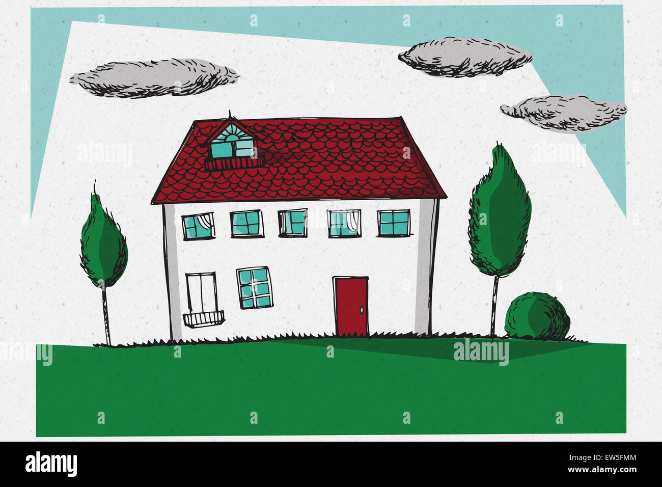 Composite image of hand drawn house Stock Photo - Alamy