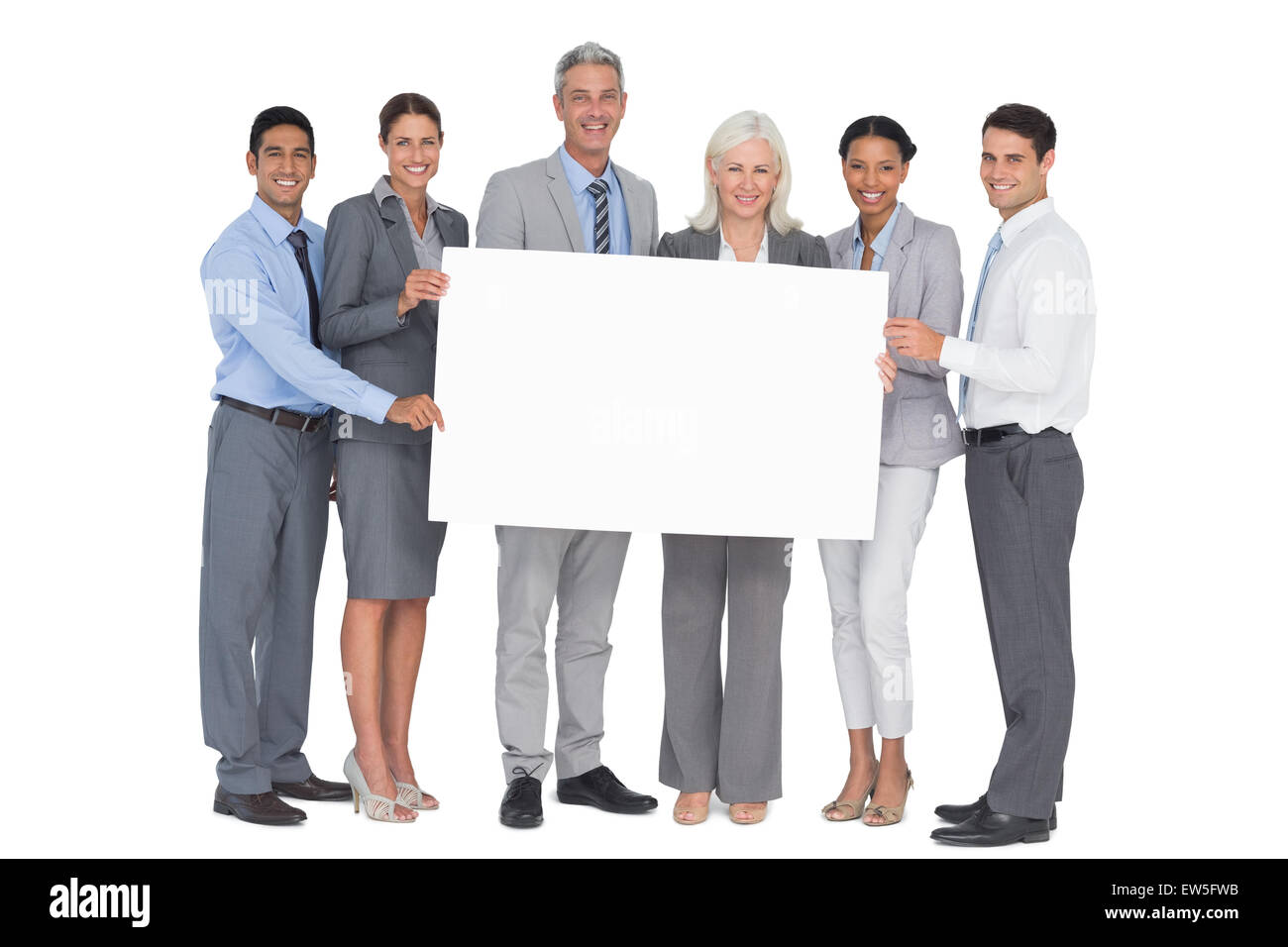 Business woman holding blank Cut Out Stock Images & Pictures - Alamy