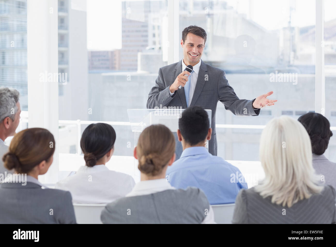 Businessman doing speech during meeting Stock Photo - Alamy Businessman doing speech during meeting Stock Photo - Alamy