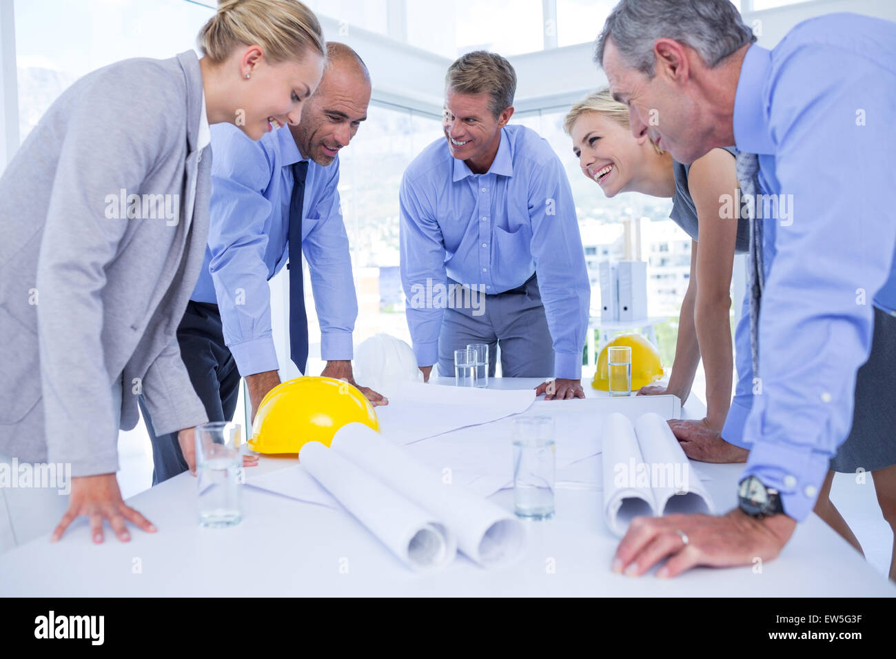 Happy construction team hi-res stock photography and images - Alamy