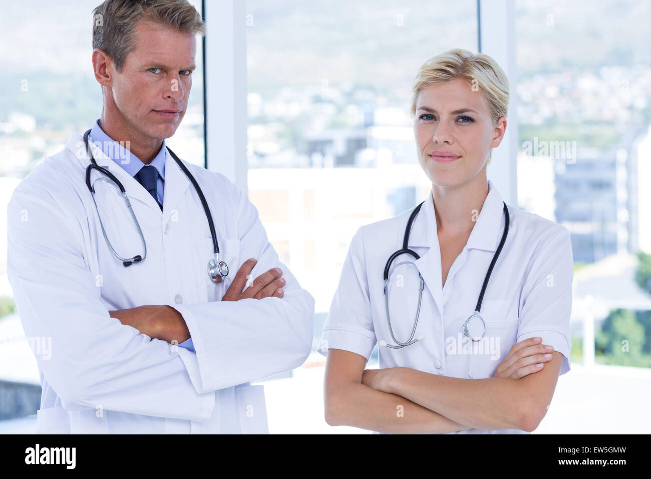 Concentrate doctors looking at camera Stock Photo - Alamy