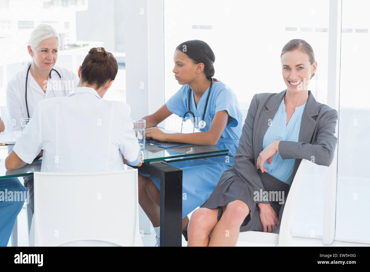 female doctors working on reports Stock Photo - Alamy