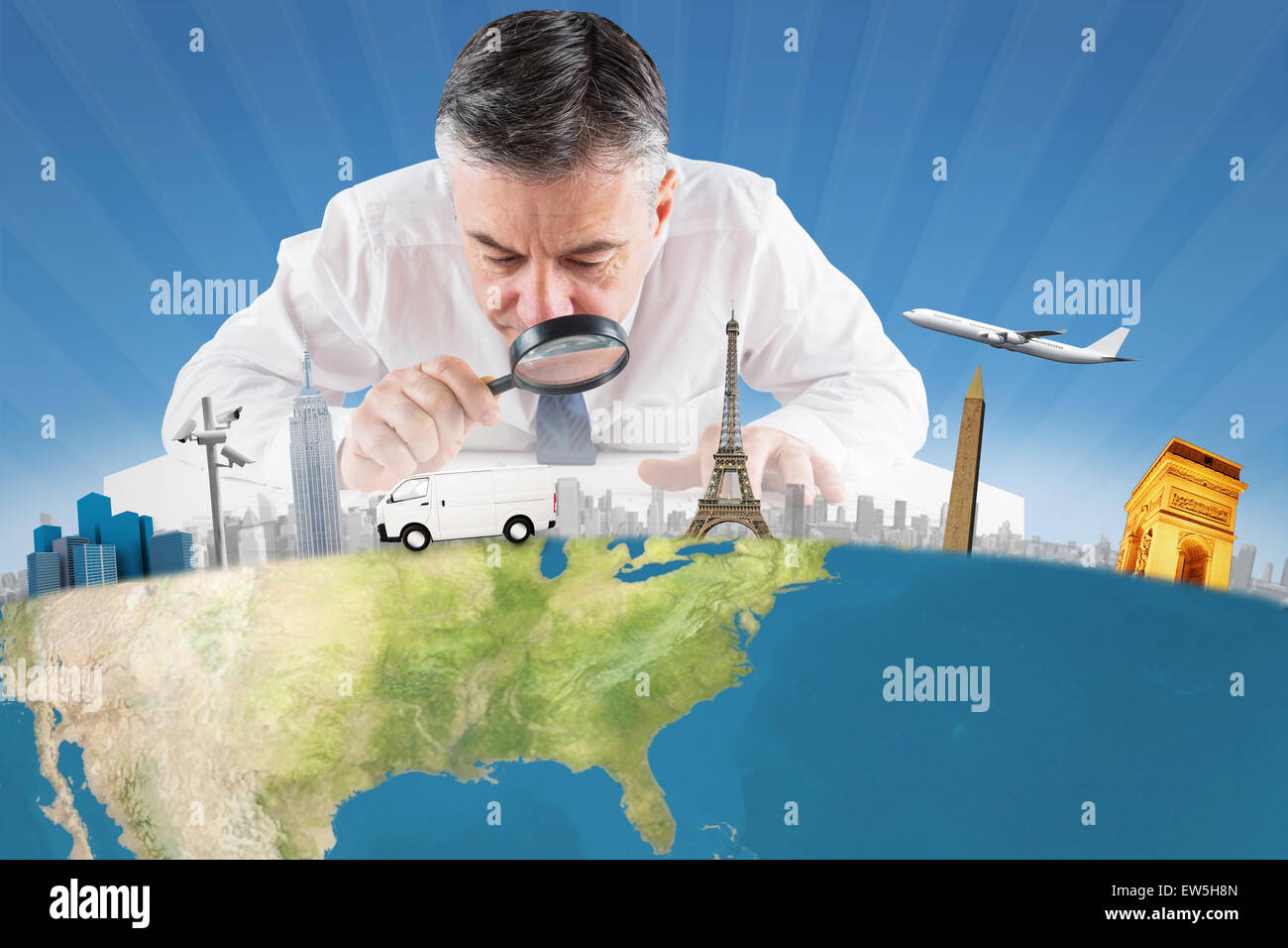 Magnifying glass examining earth hi-res stock photography and images ...