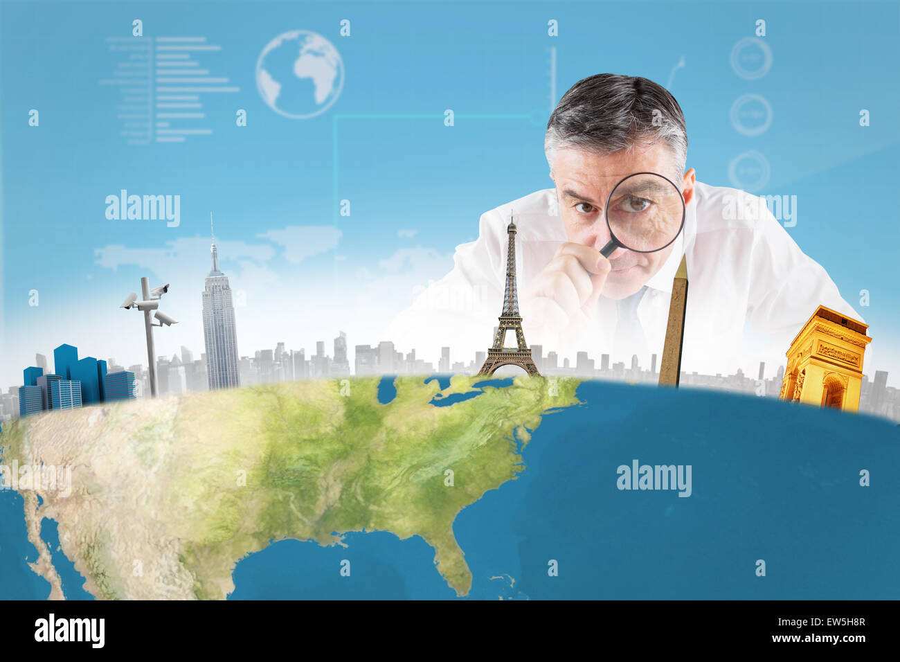 Magnifying glass examining earth hi-res stock photography and images ...