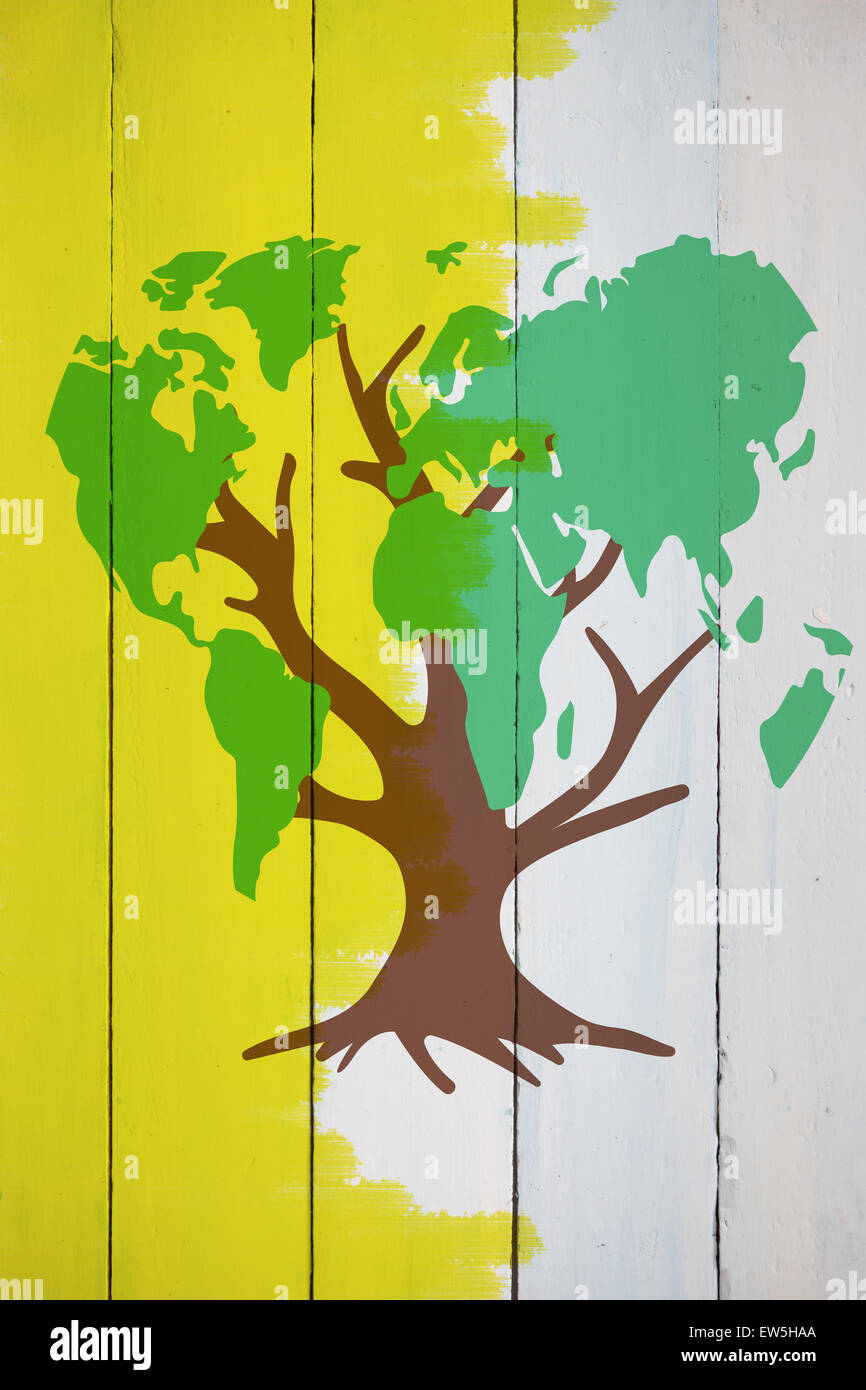 Earth map tree hi-res stock photography and images - Alamy