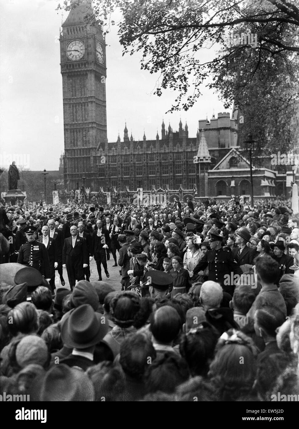VE Day celebrations in London at the end of the Second World War. Some ...