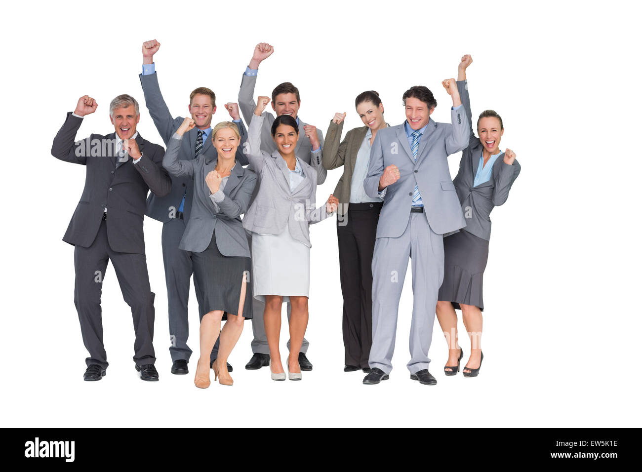 Excited happy smiling team Cut Out Stock Images & Pictures - Alamy