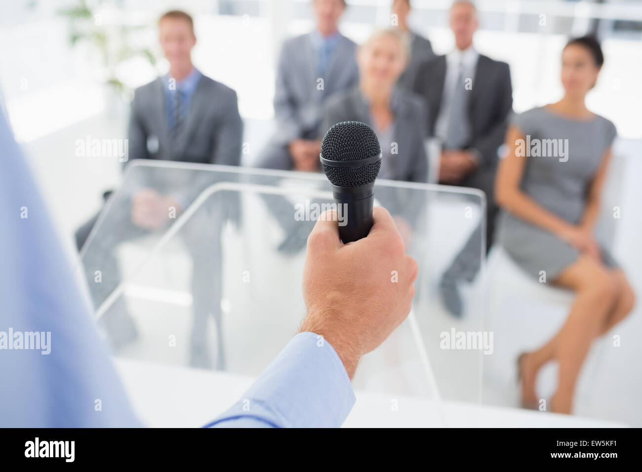 Communication standing reading microphone hi-res stock photography and ...