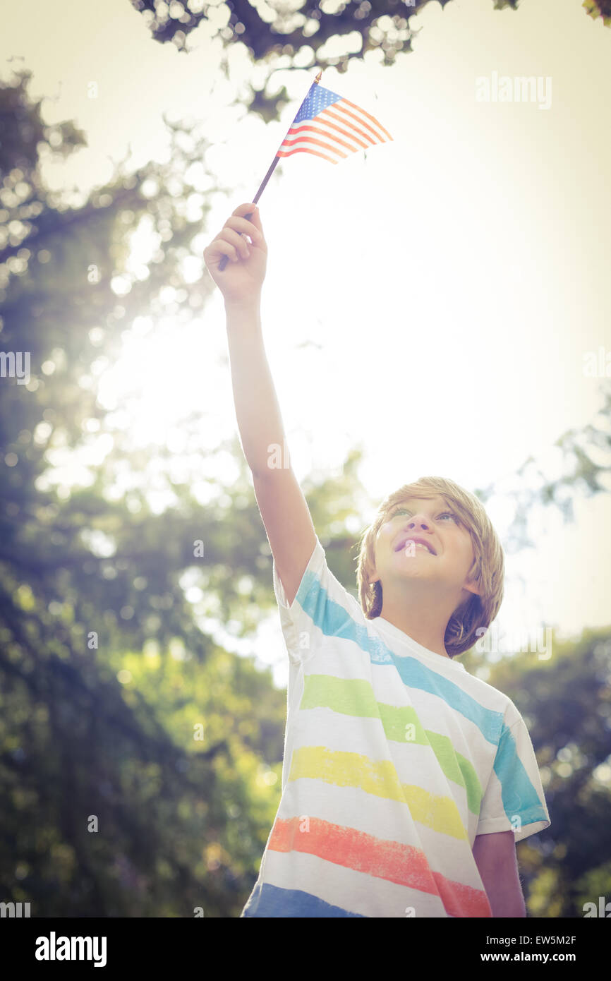 Little boy waving american flag Stock Photo - Alamy