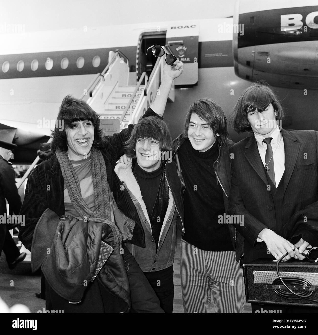 American group The Lovin' Spoonful arrive at London airport from New ...