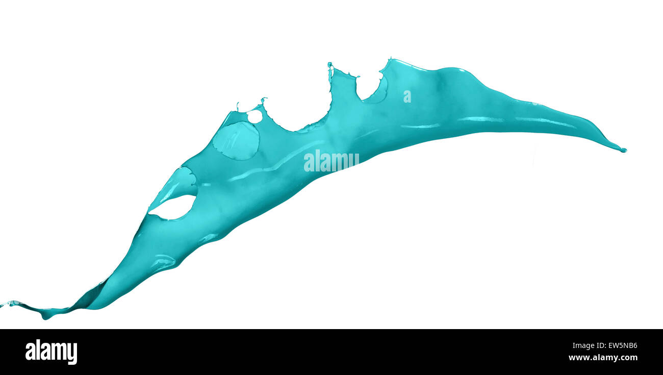 Isolated shot of blue paint splash on white background Stock Photo - Alamy