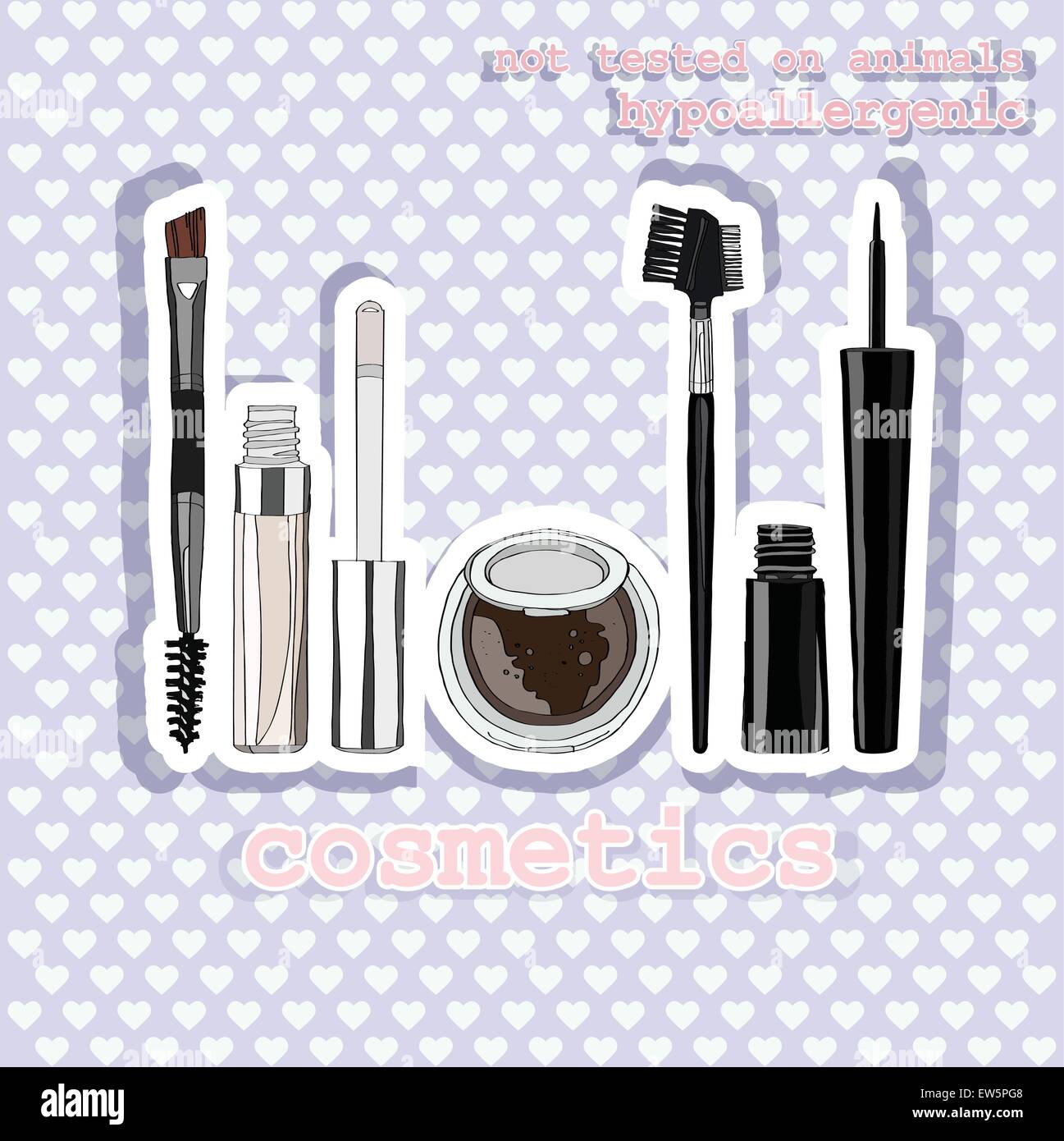 set of makeup for the eyes. sticker Stock Vector Image & Art - Alamy