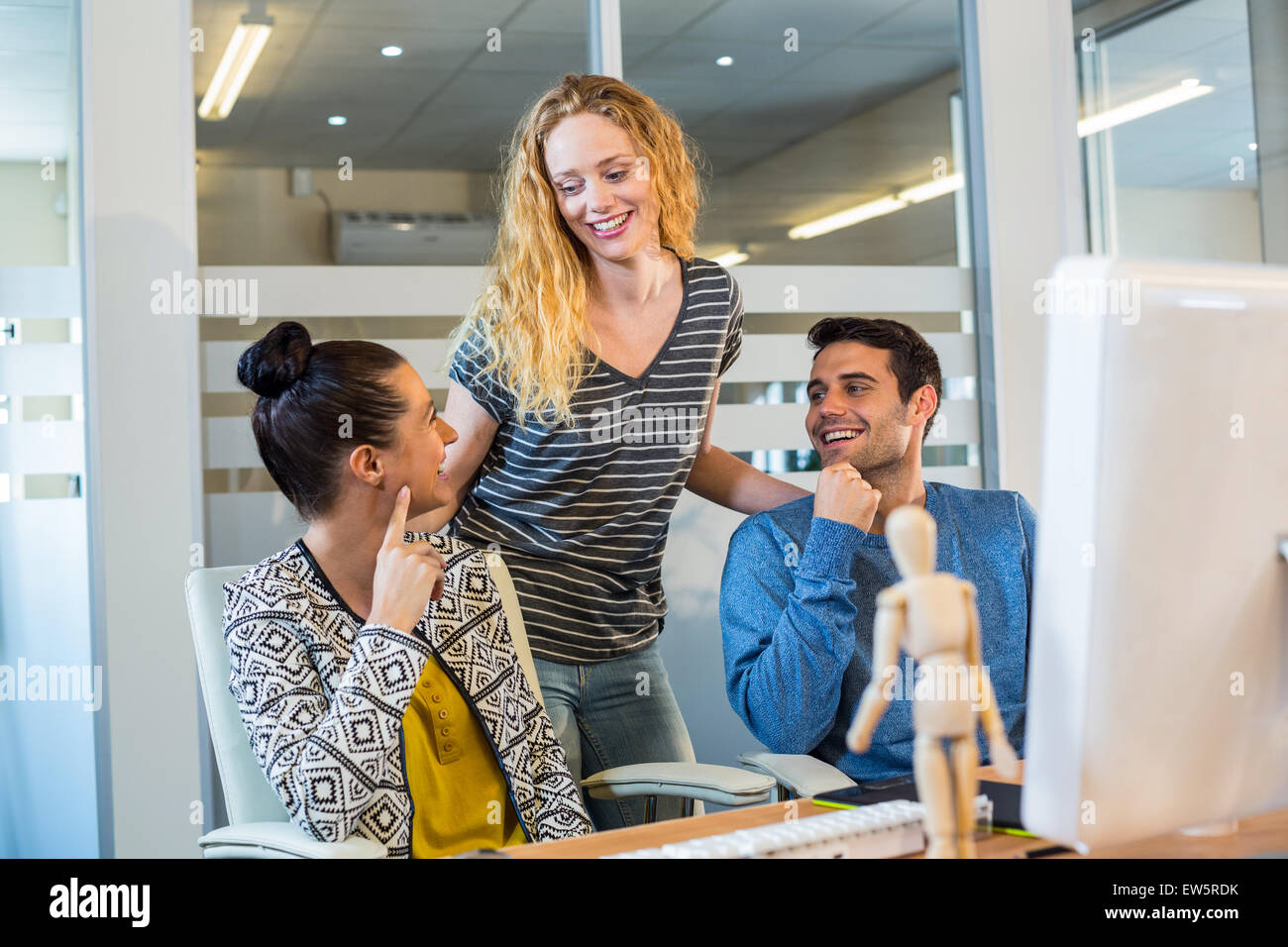 Smiling business laughing together Stock Photo - Alamy