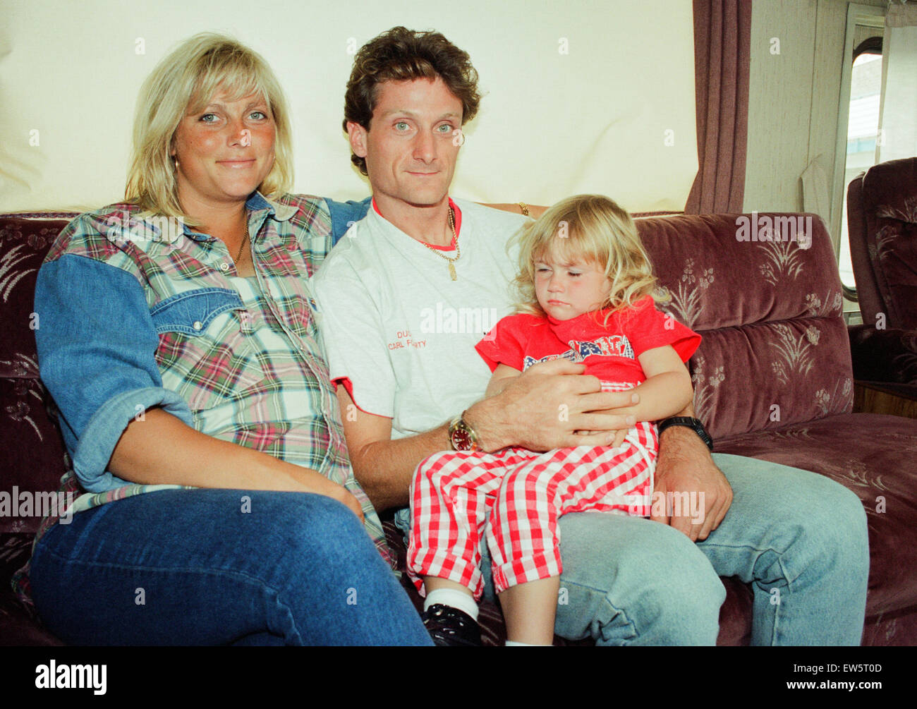 Carl Fogarty, World Superbike Racer, 22nd July 1994. Pictured with wife ...