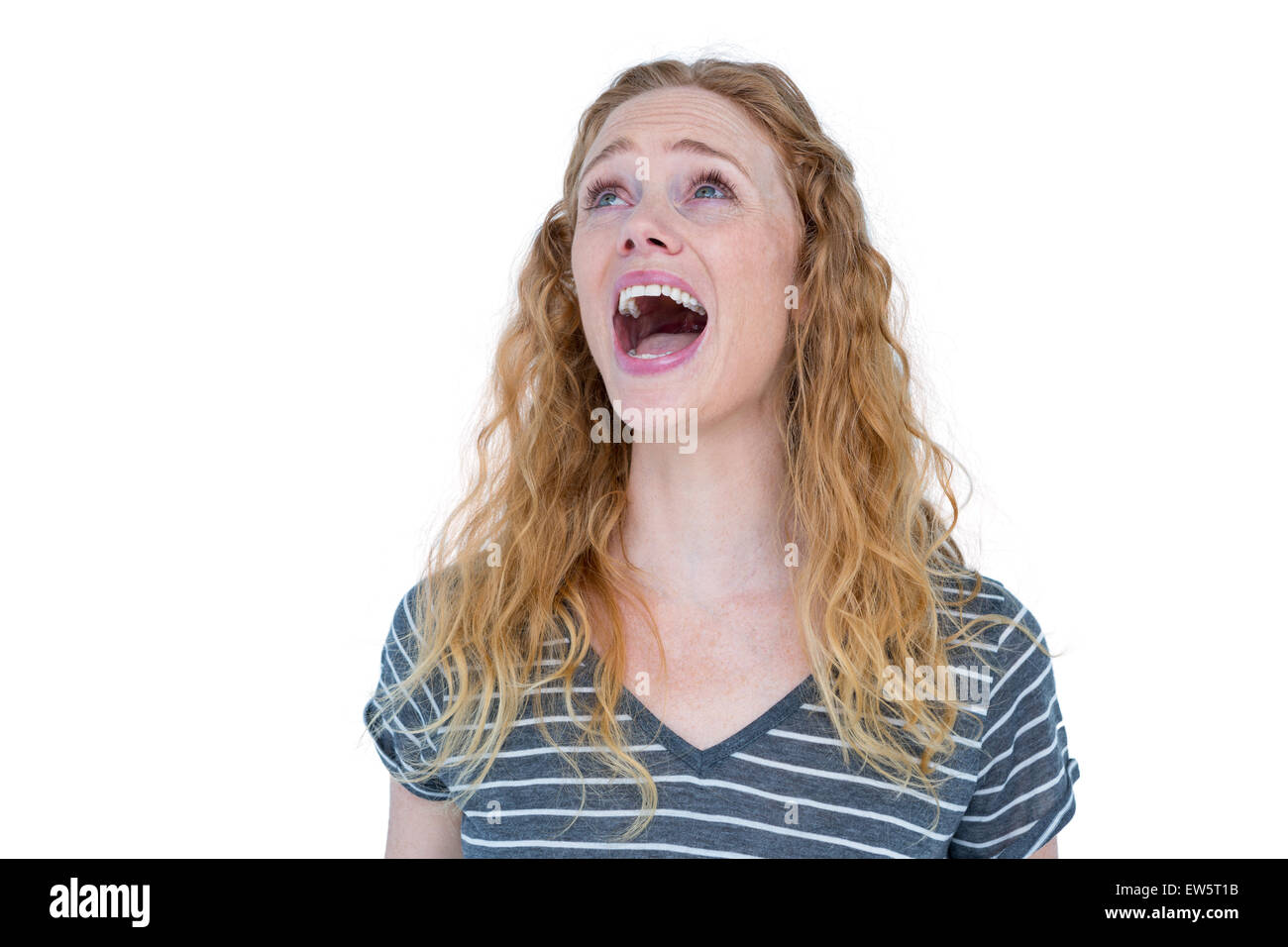 Woman casual standing screaming hi-res stock photography and images - Alamy
