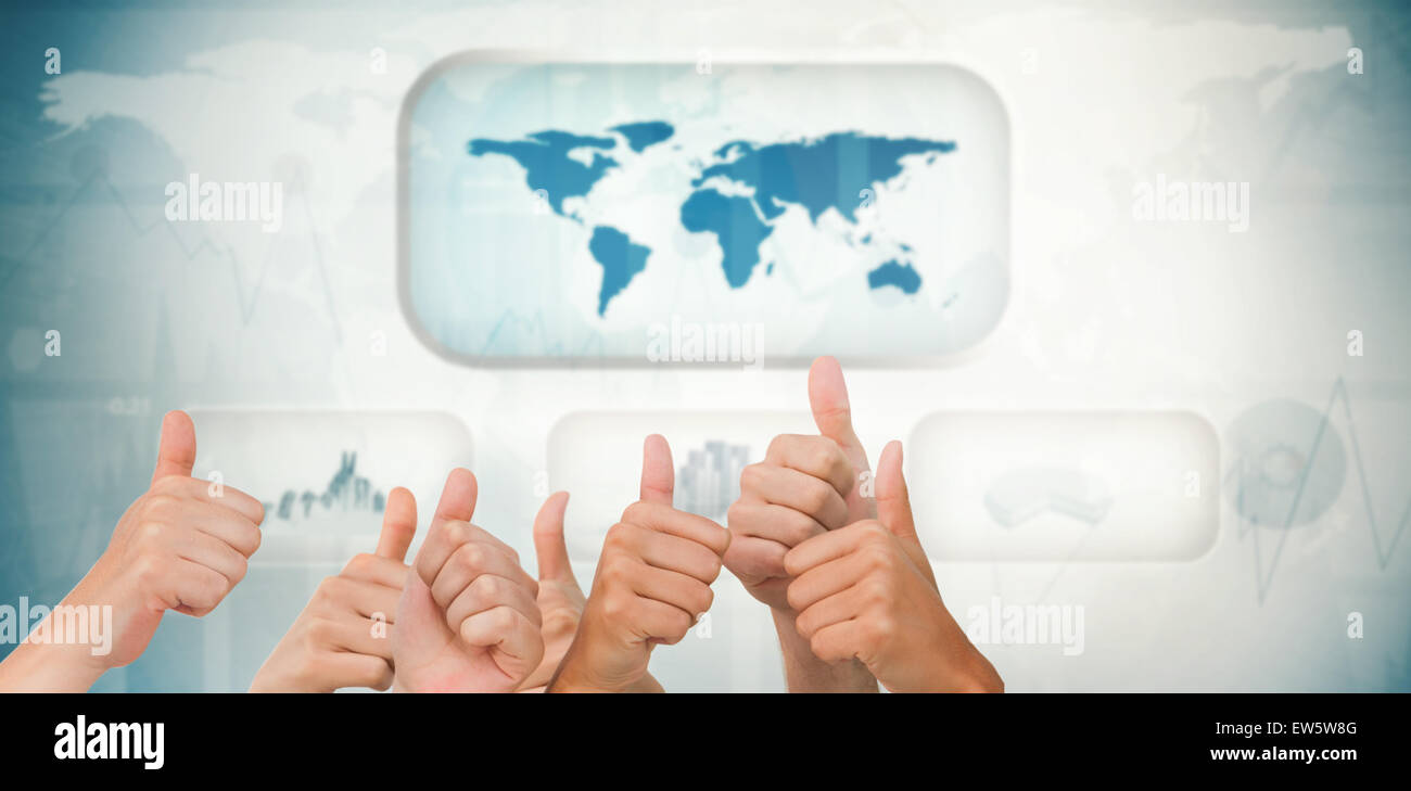 Composite image of hands giving thumbs up Stock Photo - Alamy