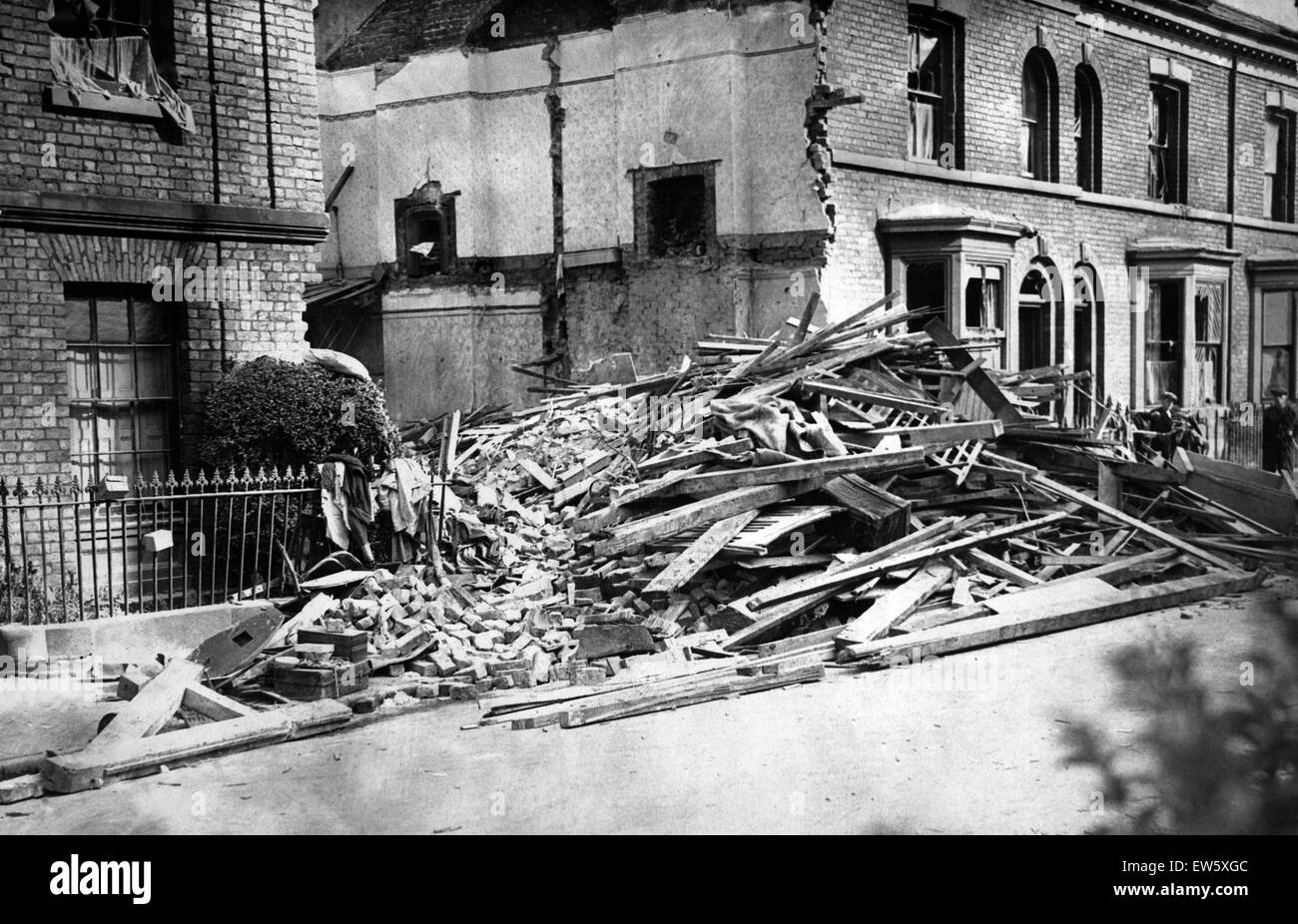 Bomb damage in Liverpool, Merseyside. 1st September 1940 Stock Photo ...