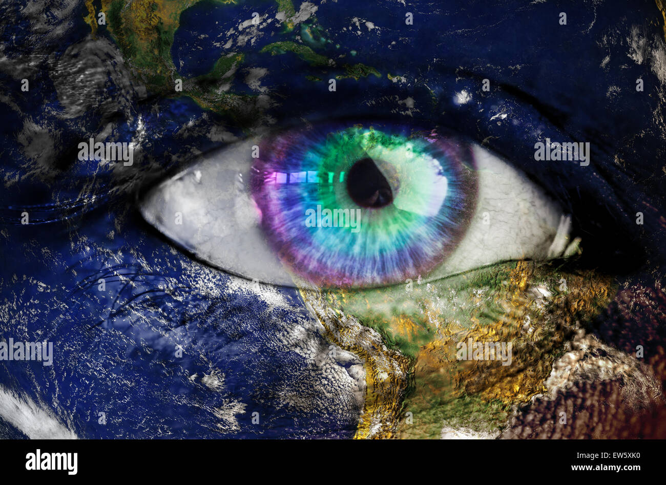 Earth map face hi-res stock photography and images - Alamy