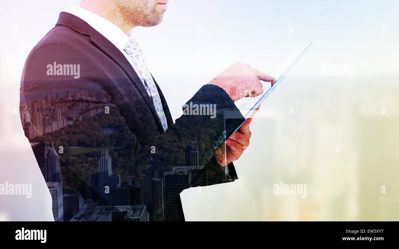 Serious professional businessman using hi-res stock photography and ...