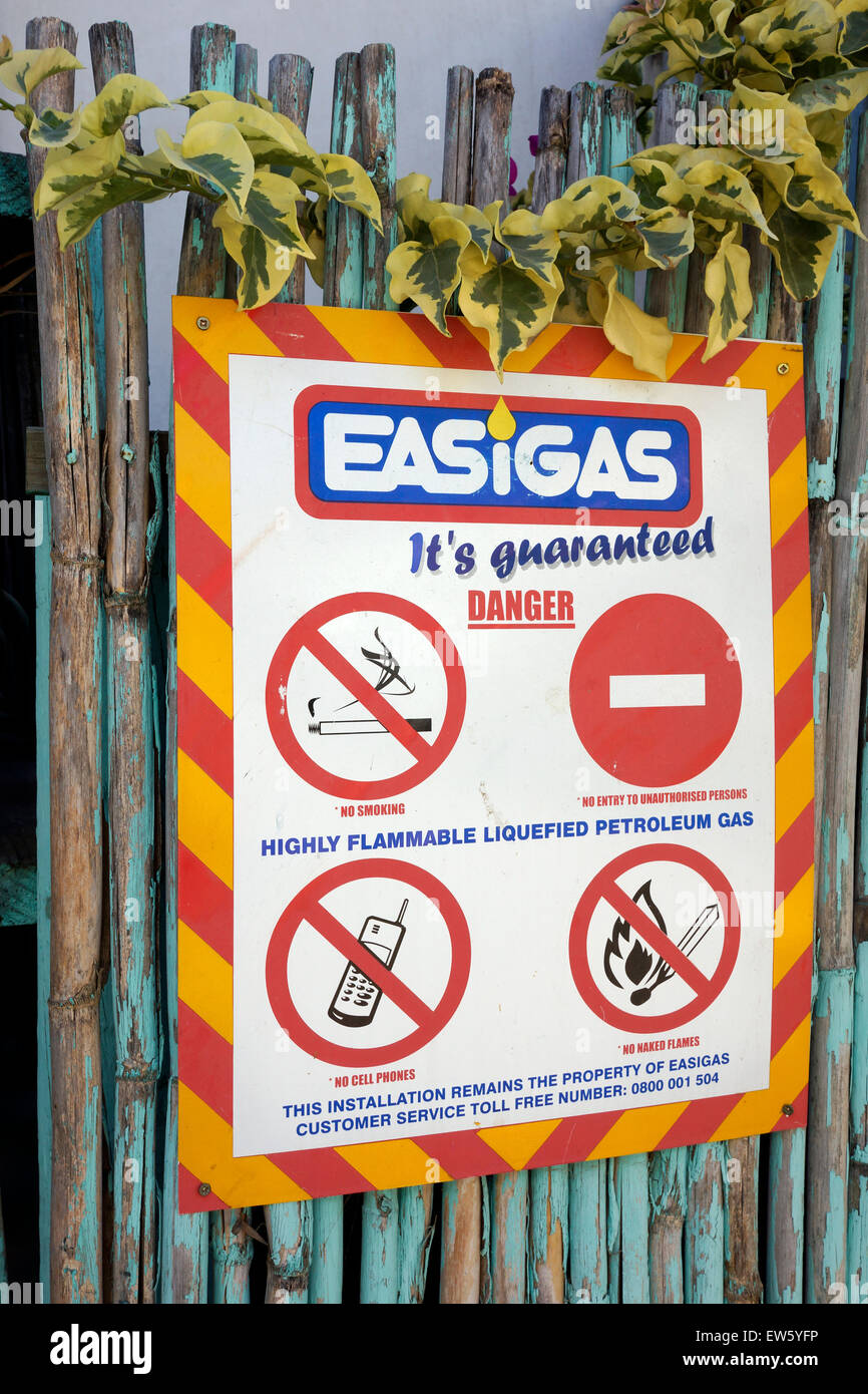Easigas safety sign Stock Photo - Alamy