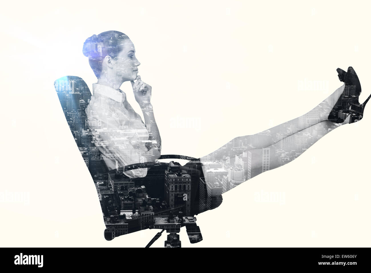 Feet up on chair hi-res stock photography and images - Alamy