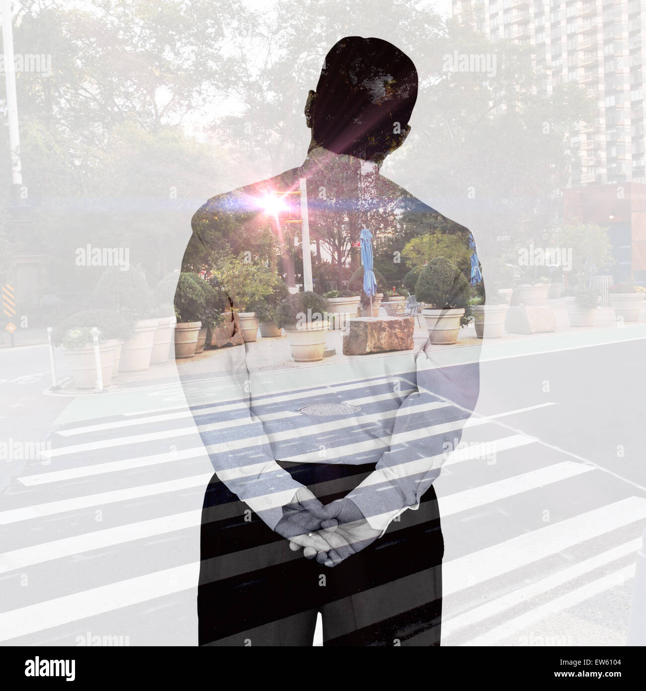 Composite image of mature businessman looking and considering Stock ...