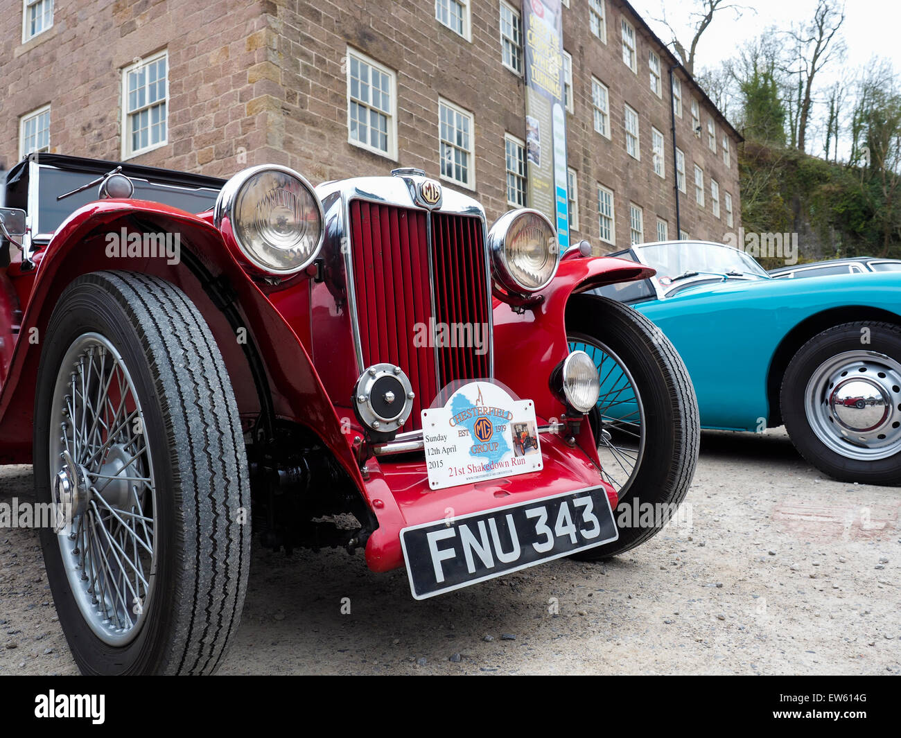 MG car rally held in Cromford Mills near Matlock Derbyshire England ...