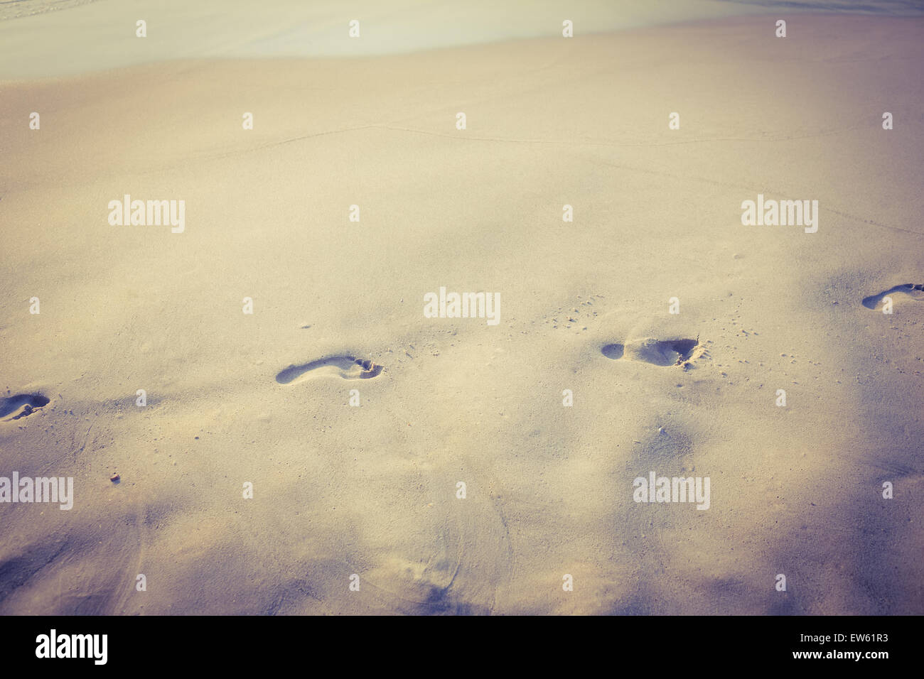 Footprints on the sand Stock Photo - Alamy