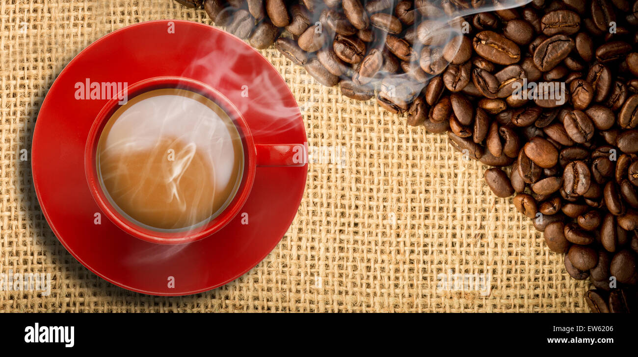 Composite image of red cup of coffee Stock Photo - Alamy