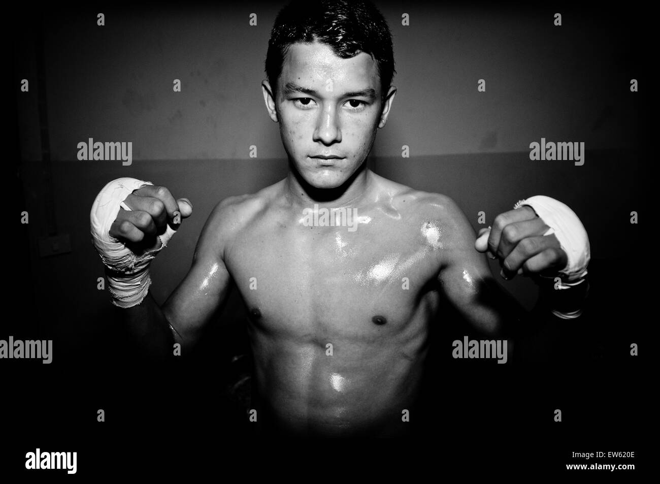 Muay Thai fight in Thailand boxing stadium Stock Photo - Alamy