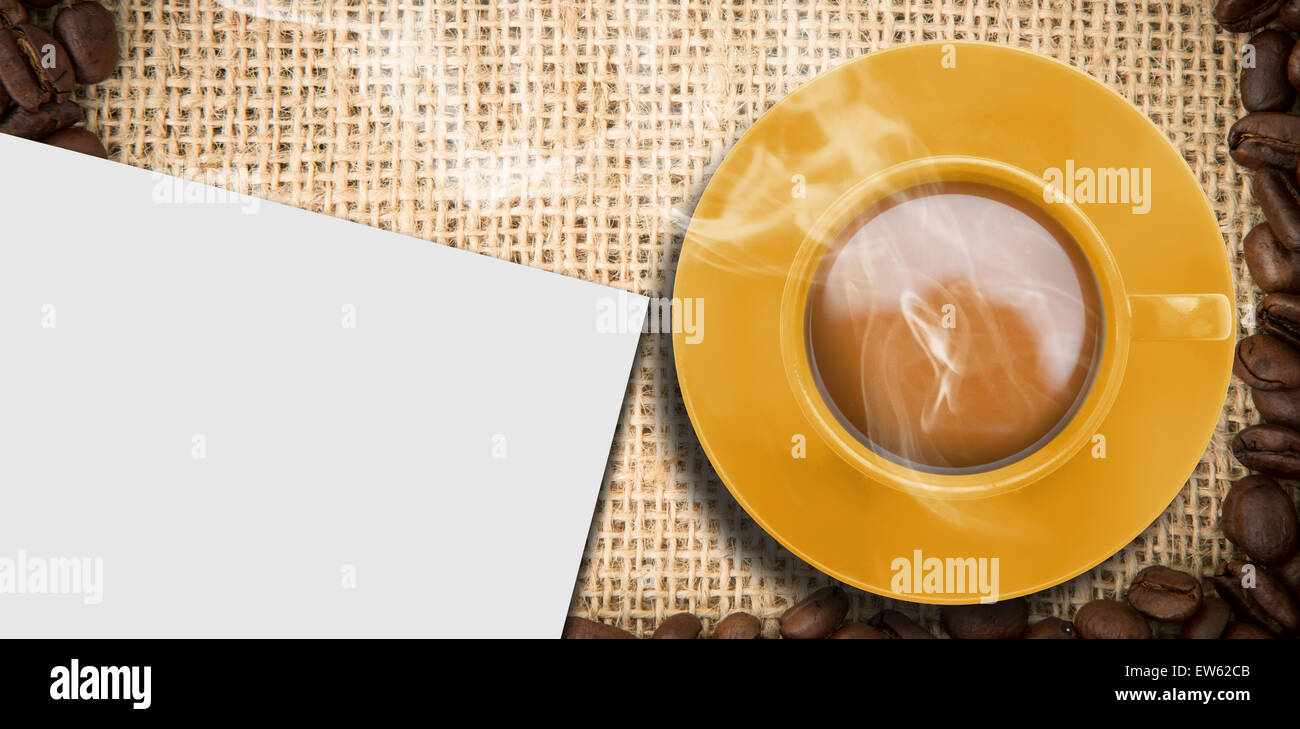 Yellow cup aromatic coffee hi-res stock photography and images - Alamy