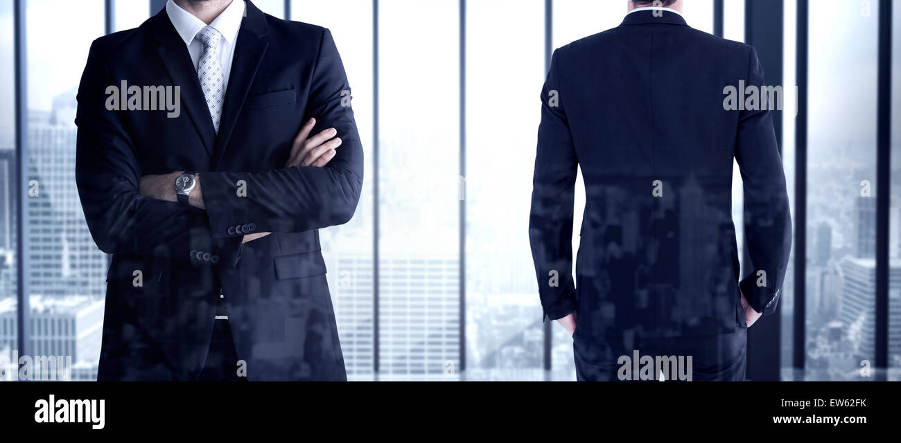 Businessman rear view window skyline hi-res stock photography and ...