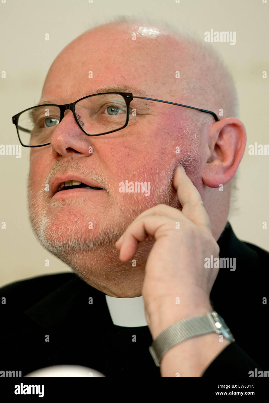 Cardinal Reinhard Marx speaks during a press conference in Munich ...