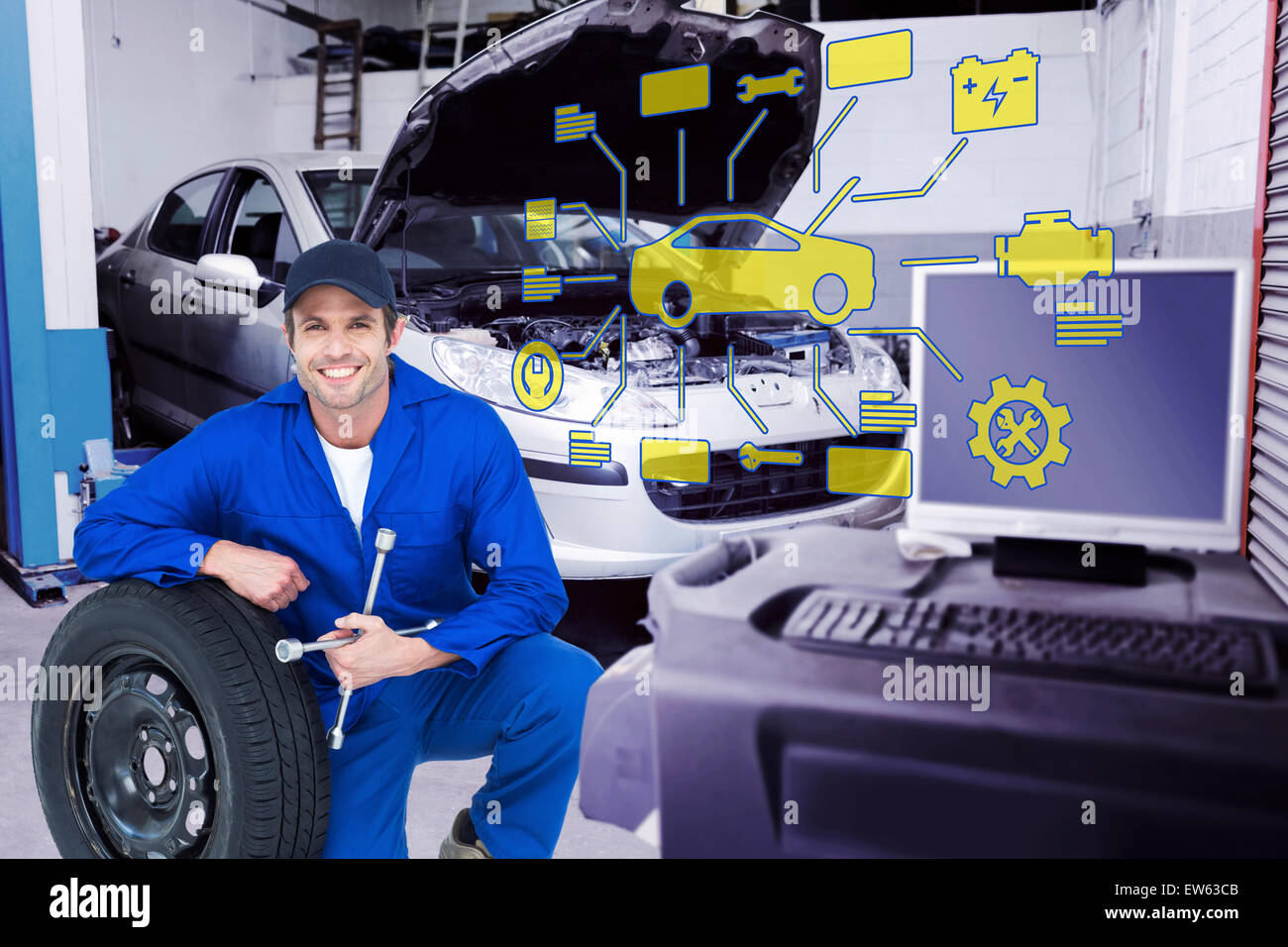 Kneeling mechanics hi-res stock photography and images - Alamy