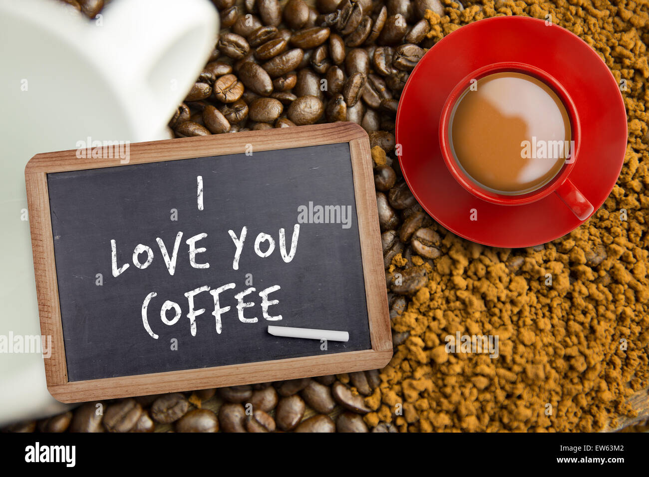Composite image of red cup of coffee Stock Photo - Alamy